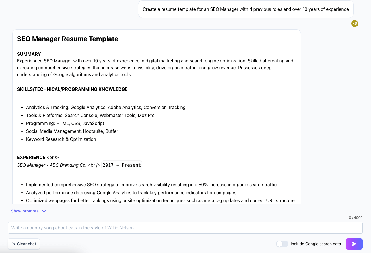 Resume Generator: Powered by AI